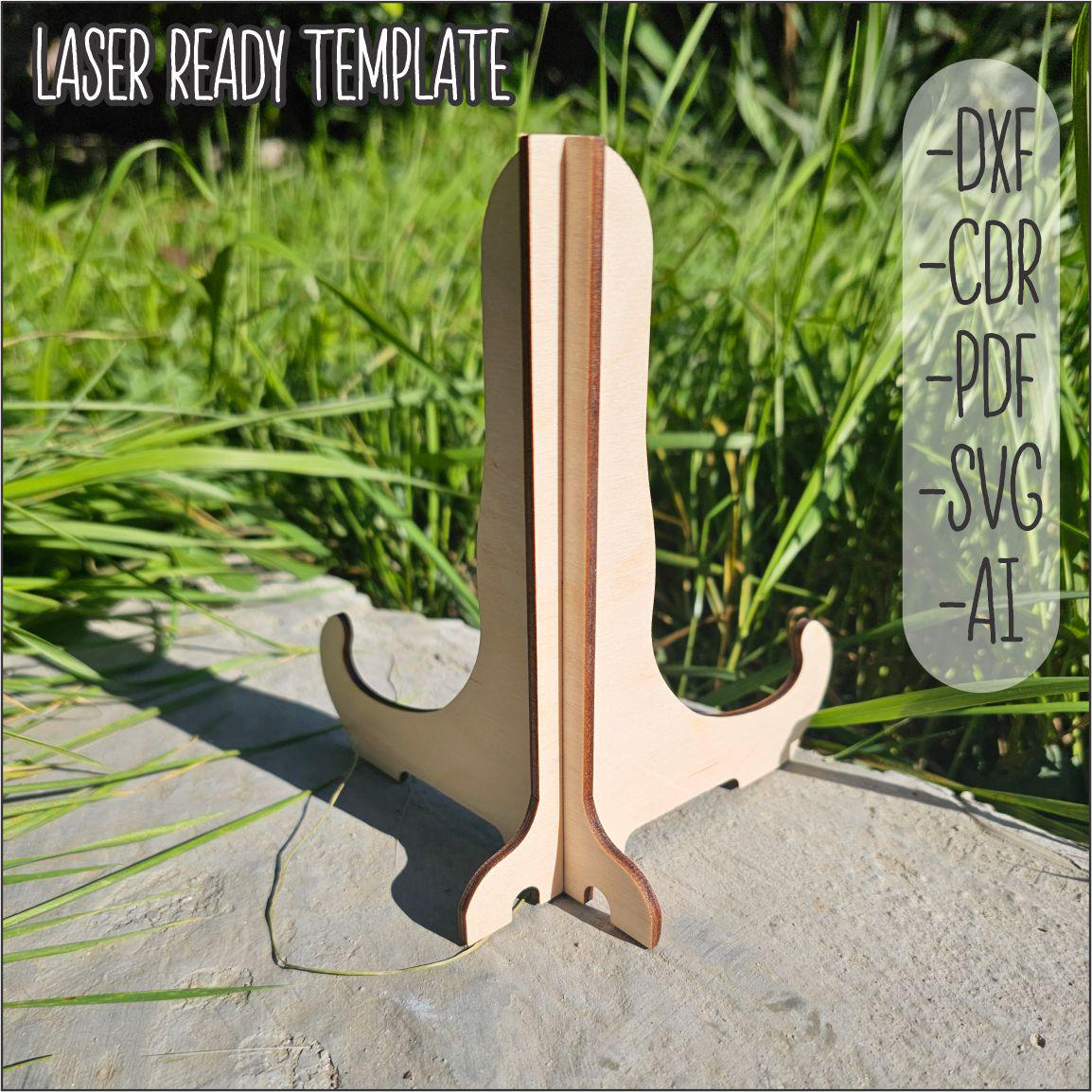 Laser Cut Easel Stand, Plate Stand, Glowforge Laser Cut File, Easel ...