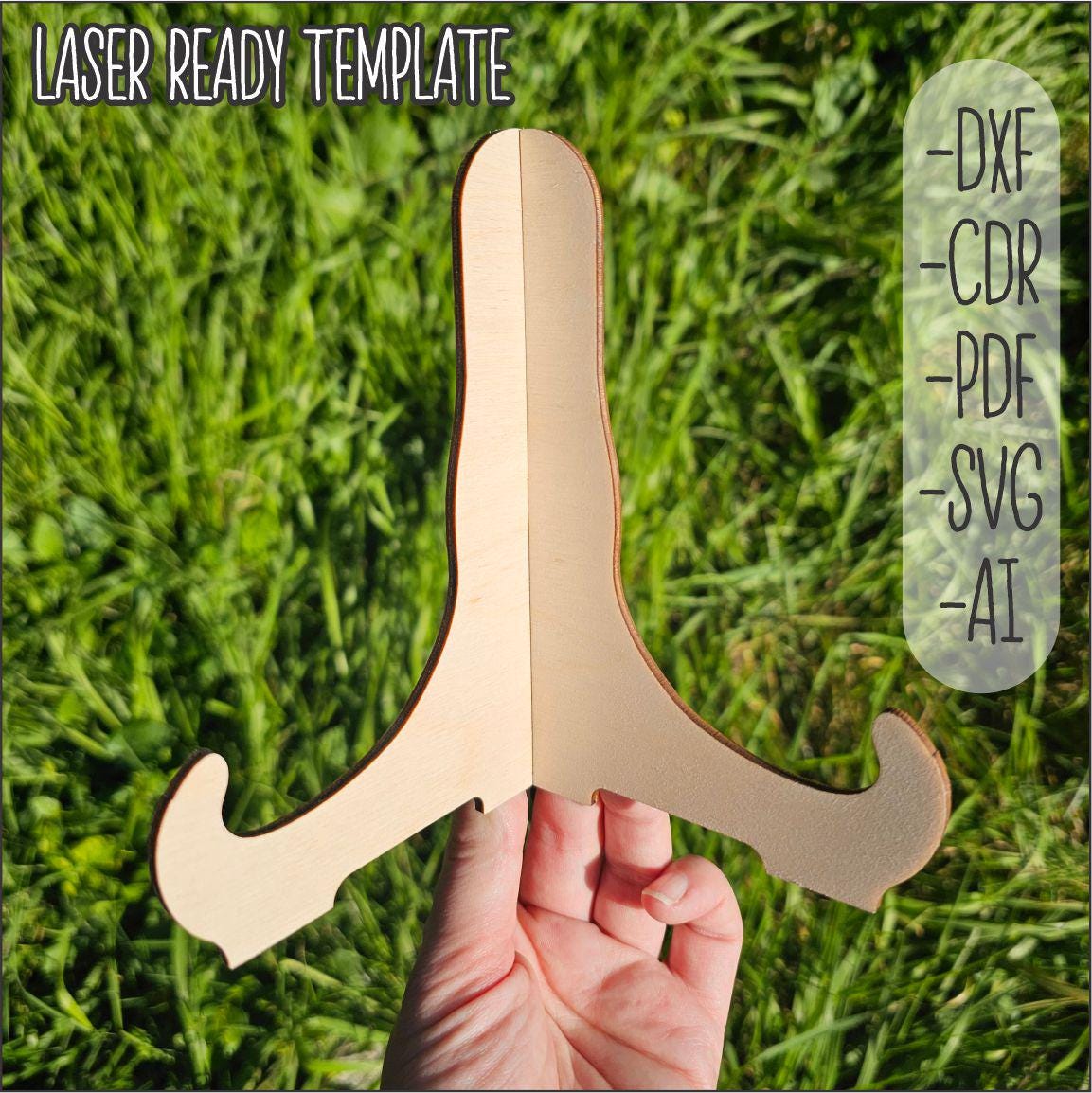 Laser Cut Easel Stand, Plate Stand, Glowforge Laser Cut File, Easel ...