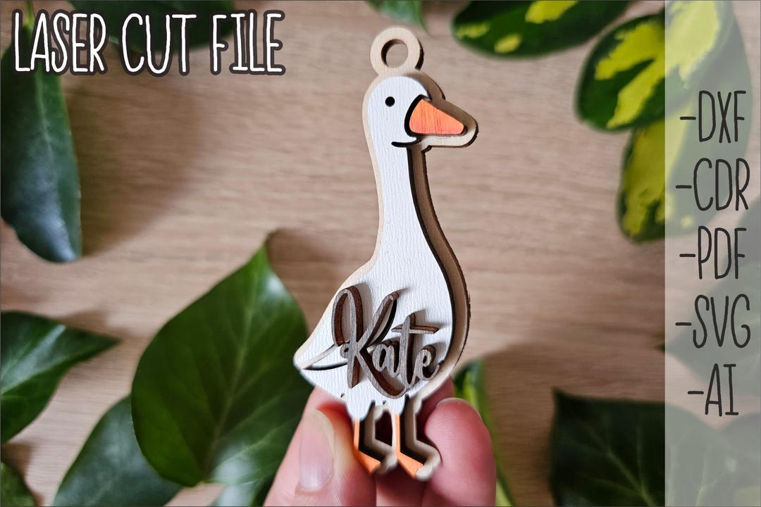 Personalized Goose Keychain SVG | Easter Name Tag | Cute Farm Animal ...