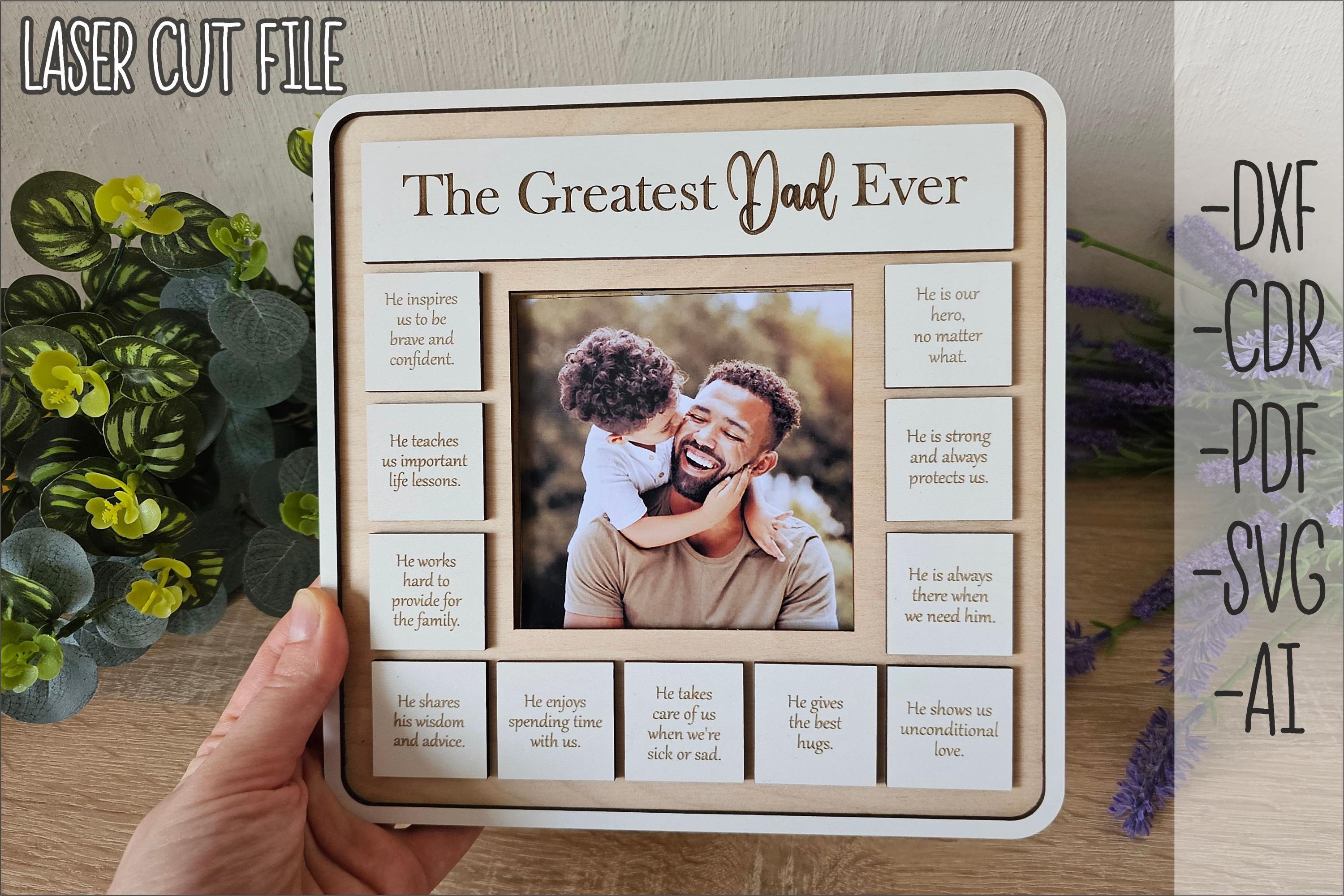 The Greatest Dad Ever Frame SVG | Laser Cut Father’s Day Gift ...
