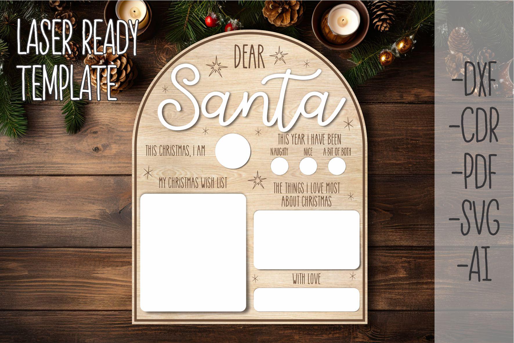 Dear Santa Board Laser Cut File, Christmas Photo Prop, Glowforge ...