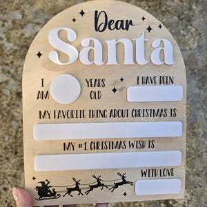 SVG Dear Santa Sign File | Christmas Laser File | Dear Santa Dry Erase ...