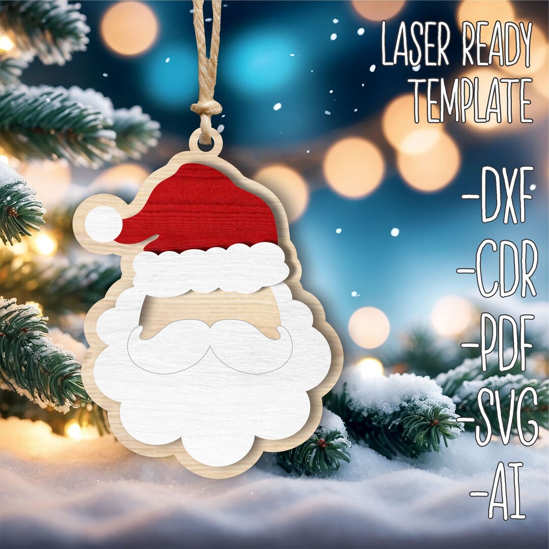 Multi-layer Santa Face Christmas Ornament | Laser Cut File for DIY ...