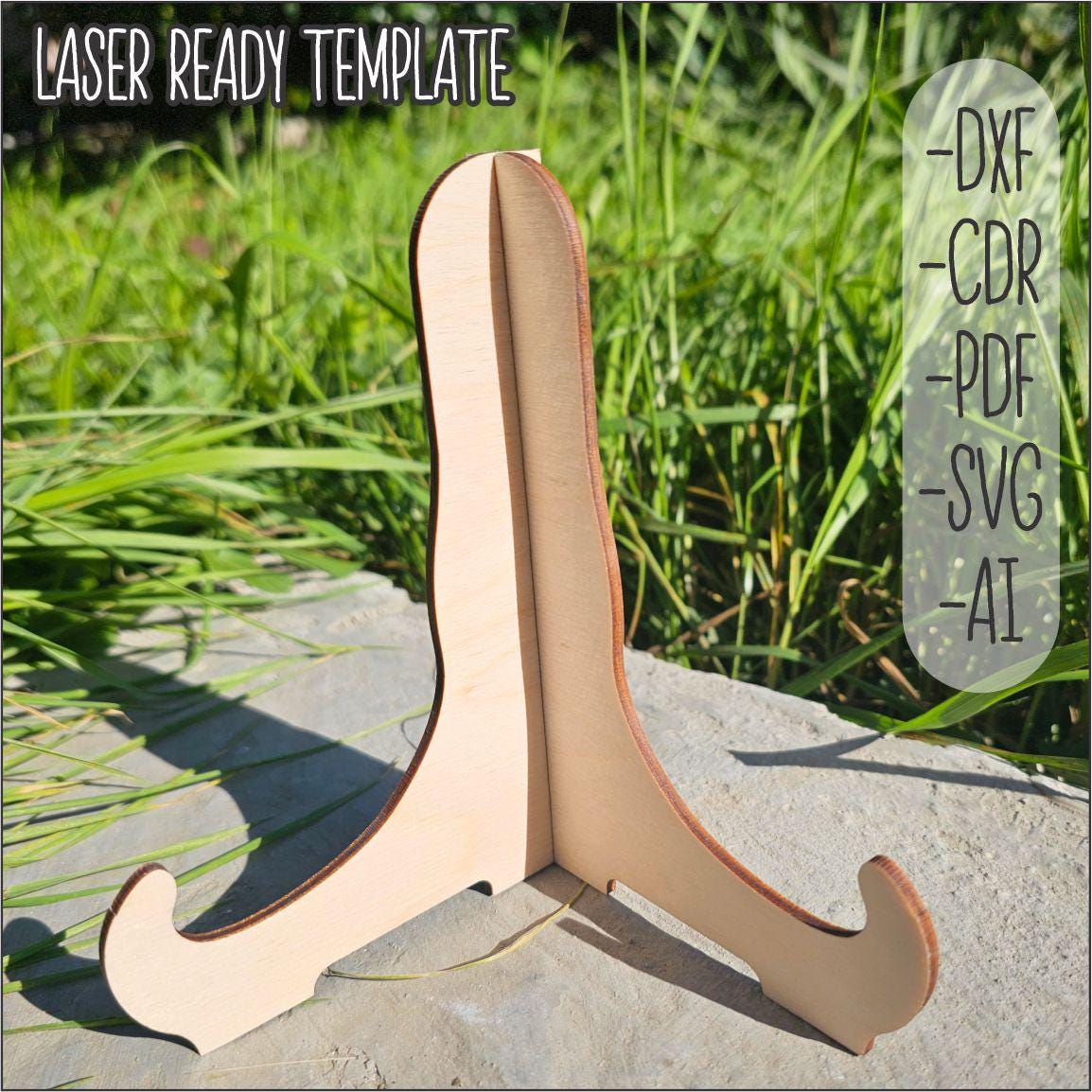 Laser Cut Easel Stand, Plate Stand, Glowforge Laser Cut File, Easel ...