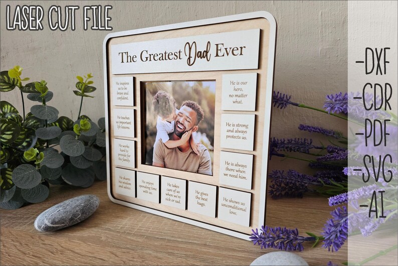 The Greatest Dad Ever Frame SVG | Laser Cut Father’s Day Gift ...