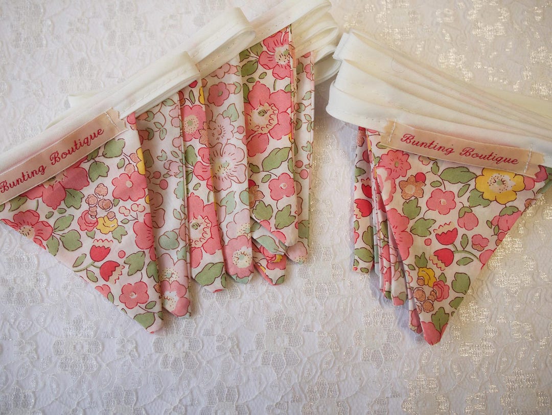 Liberty Pink Betsy Small Bunting - 2m Long - Etsy
