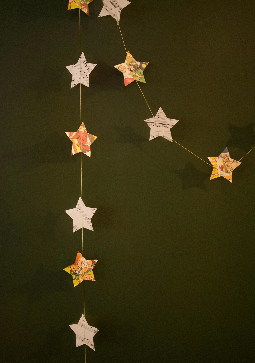 Christmas Paper Star Garland - Etsy