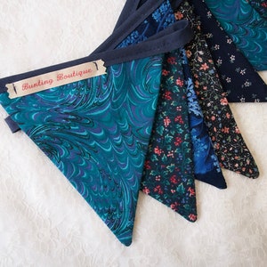 Vintage Blue Floral Bunting - 3.5m Long - Etsy