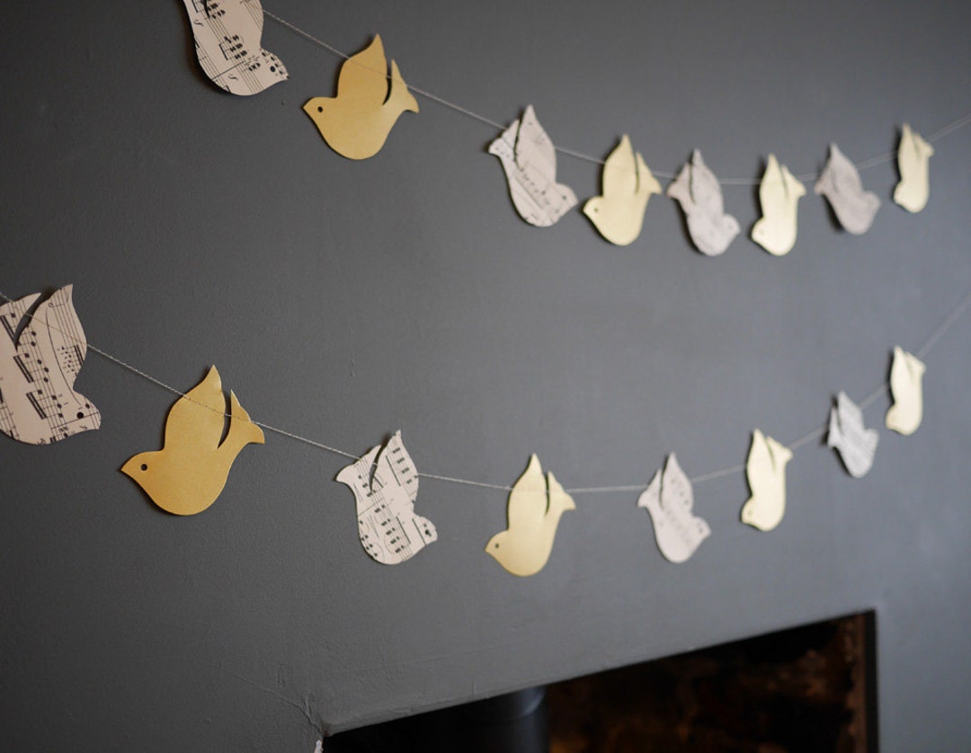 Gold Paper Bird Garland. - Etsy