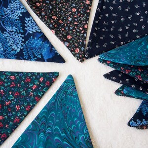 Vintage Blue Floral Bunting - 3.5m Long - Etsy