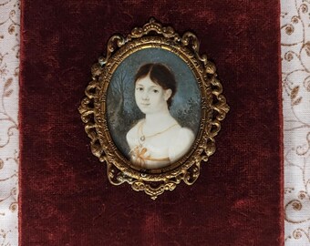 Antique Vintage Miniature Portrait Painting - Etsy