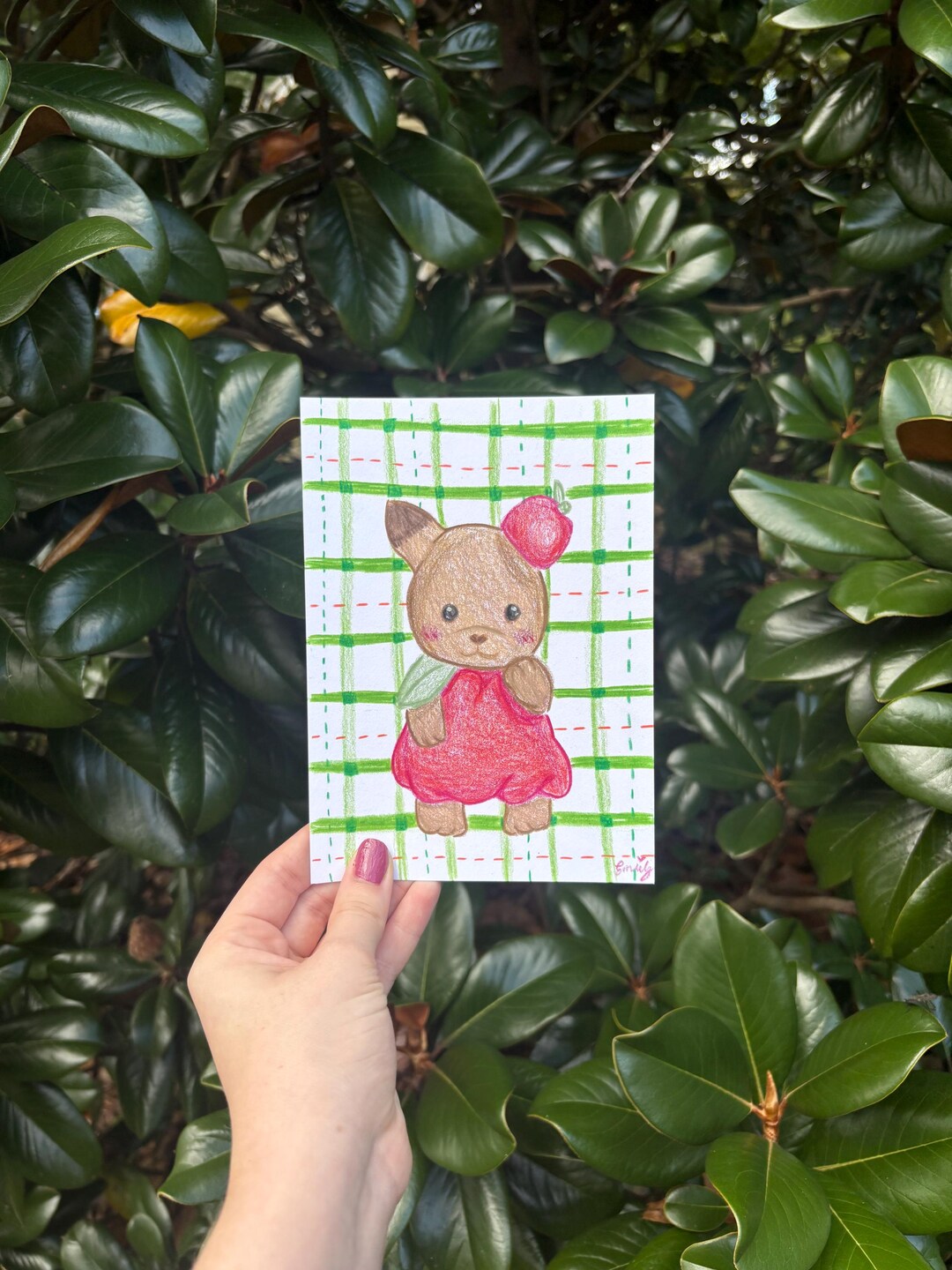 Colored Pencil Deer Drawing: Hand-drawn Calico Critter Art, Deer in ...