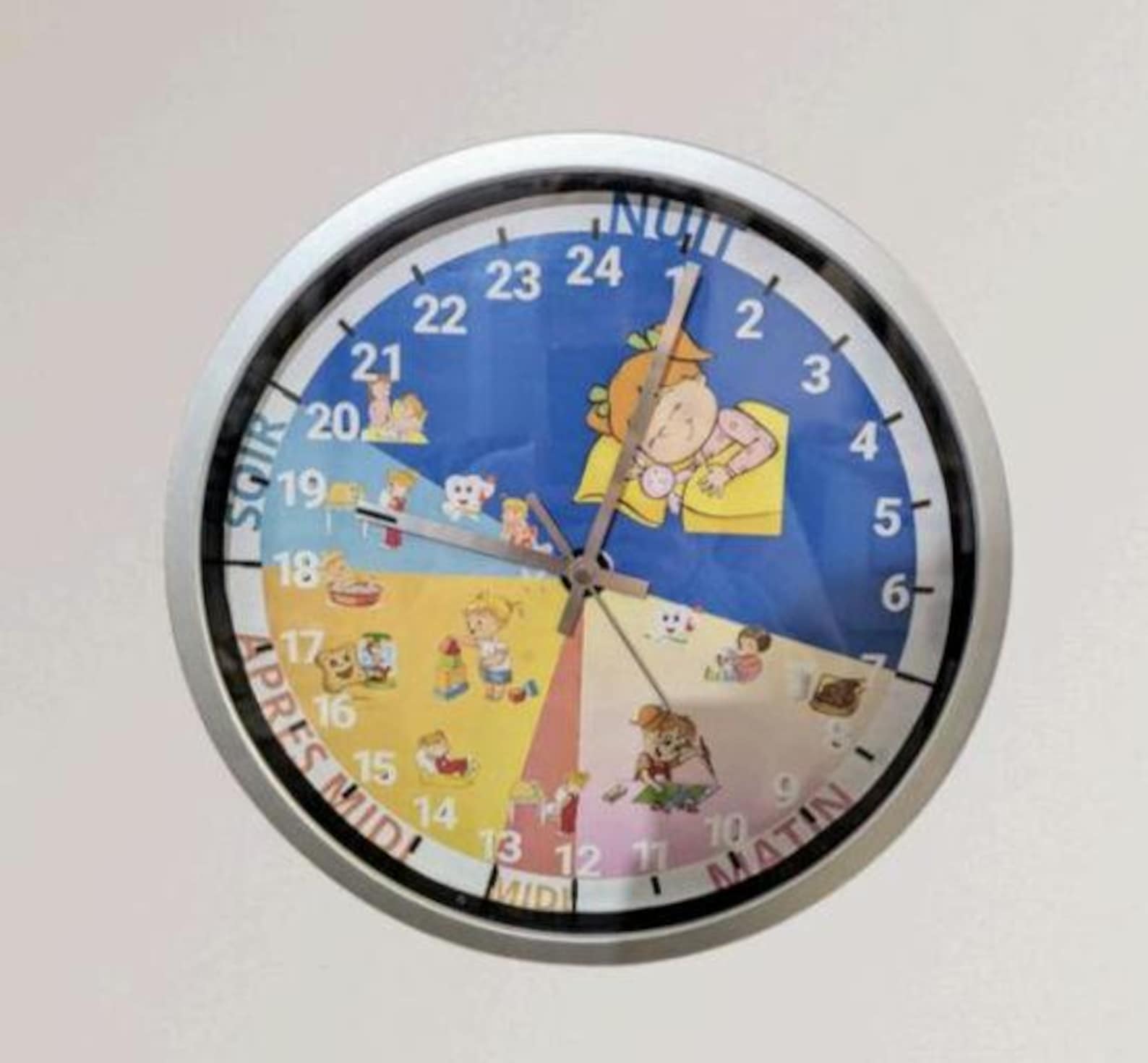 24h Children's Clock - Etsy