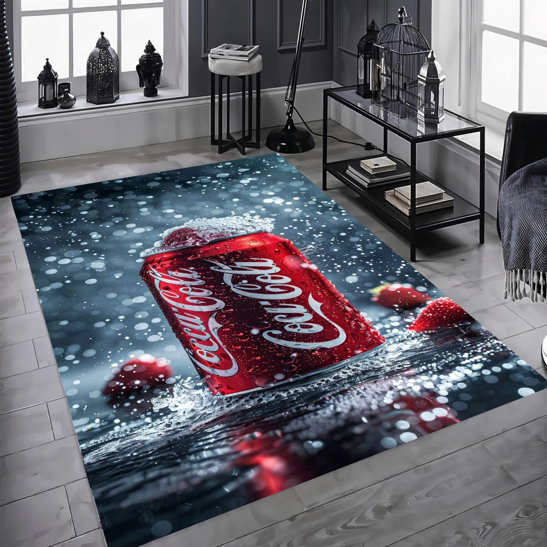 Coca Cola Rug: Iced Drink Kitchen Decor - Etsy