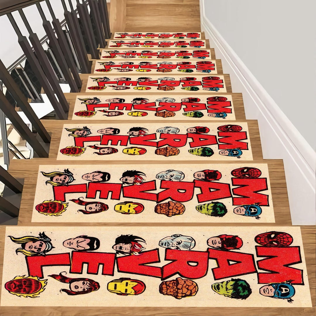 Marvel Stair Treads, Superhero Stair Carpet, Comic Book Decor,avengers ...