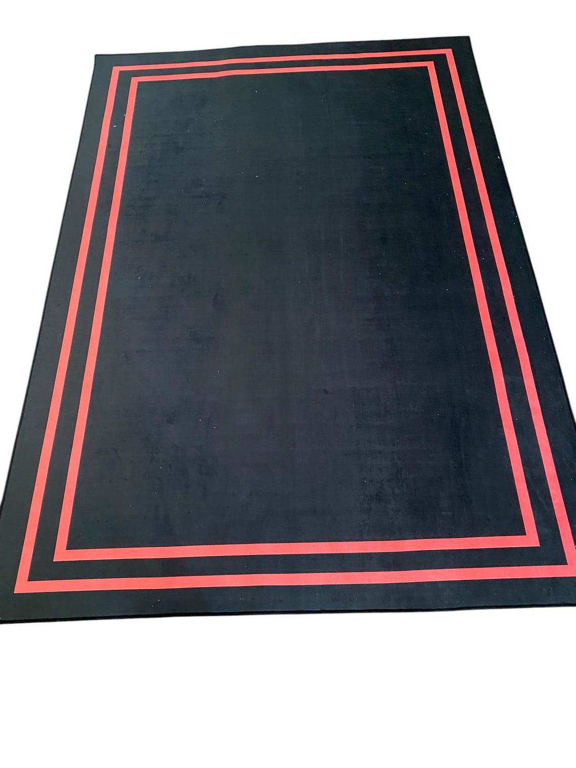 Modern Black and Red Striped Rug: Boho Chic Home Decor - Etsy