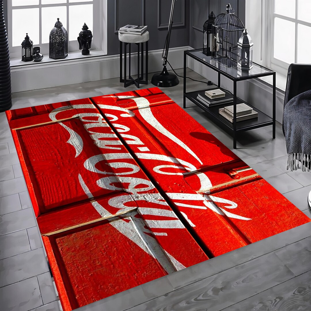 Coca Cola Rug,coke Rug,coca Cola Decor,drink Pattern Rug,coke Lovers ...