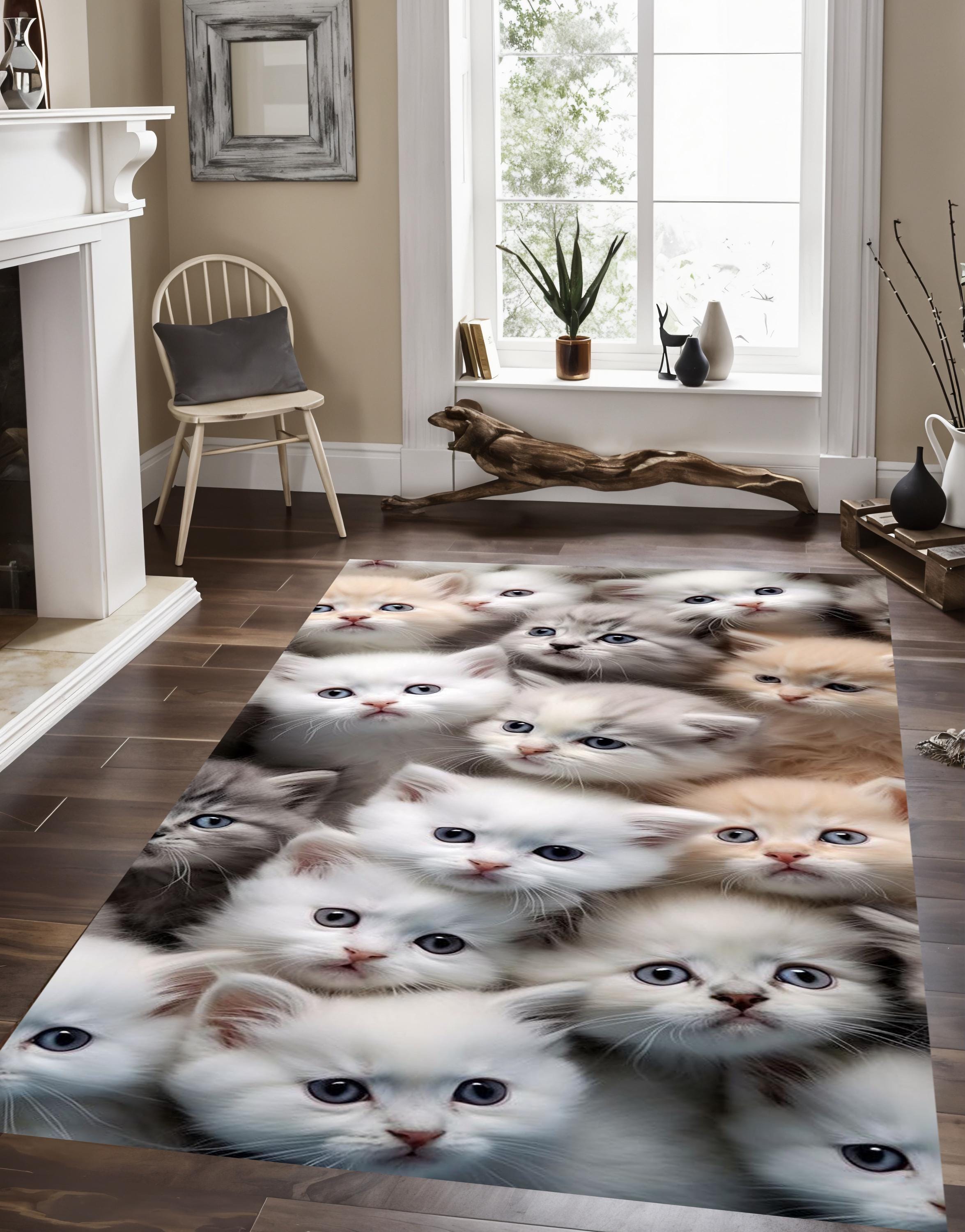 Cat Pattern Rug,cat Themed Rug,animal Rug,cute Rug,art Rug,boho Decor ...