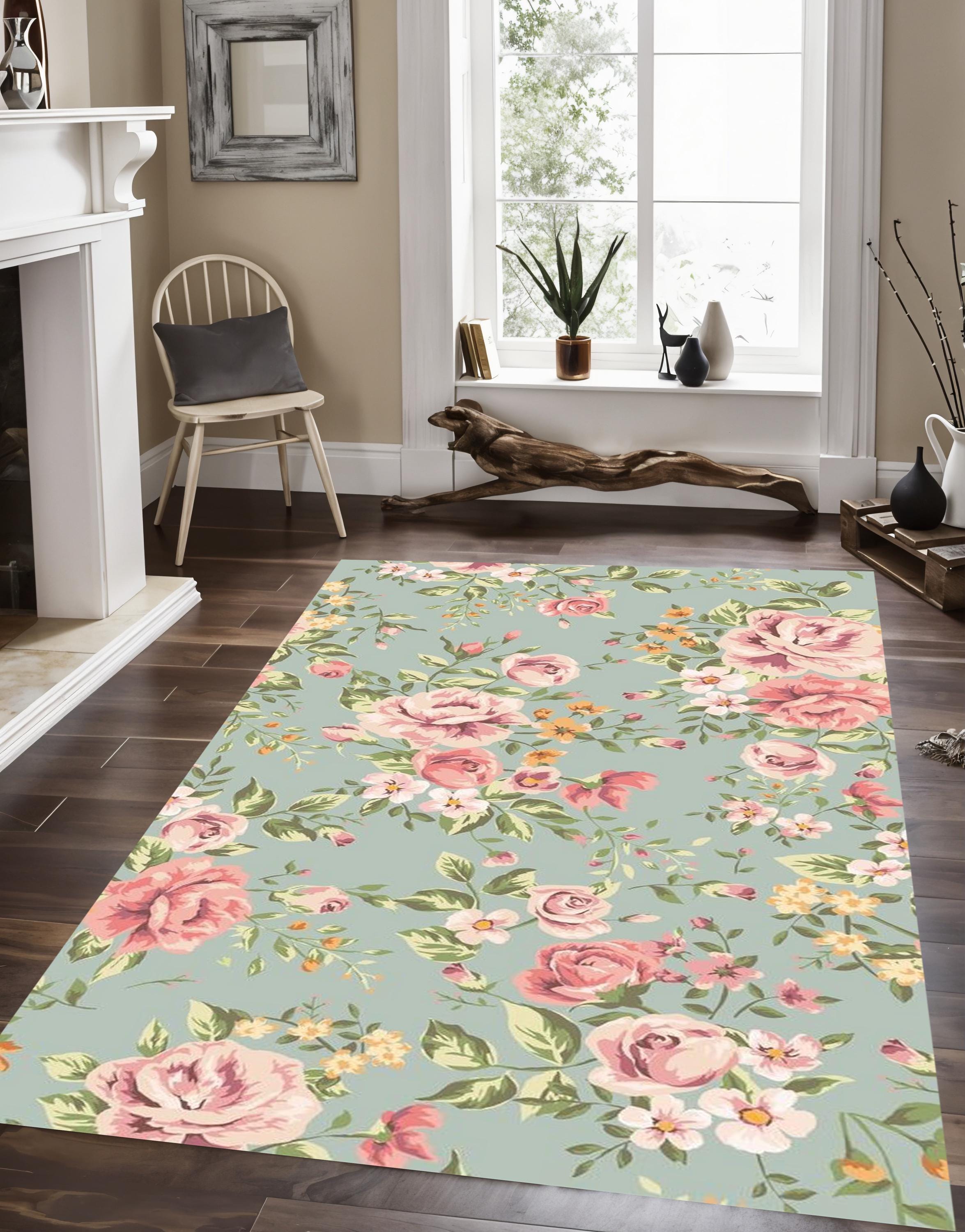 Floral Rug,flowery Rug,roses Rug,rose Pattern Rug,boho Decor Rug ...