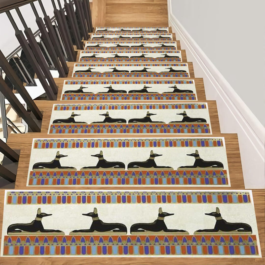 Anubis Stair Treads: Egyptian Mythology Non-slip Stair Rugs - Etsy