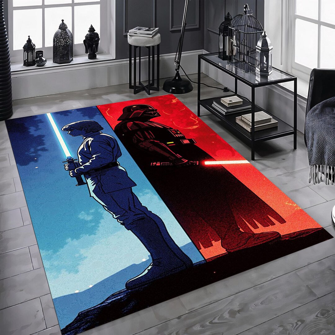 Star Wars Rug: Jedi Vs Sith, Sci-fi Room Decor - Etsy