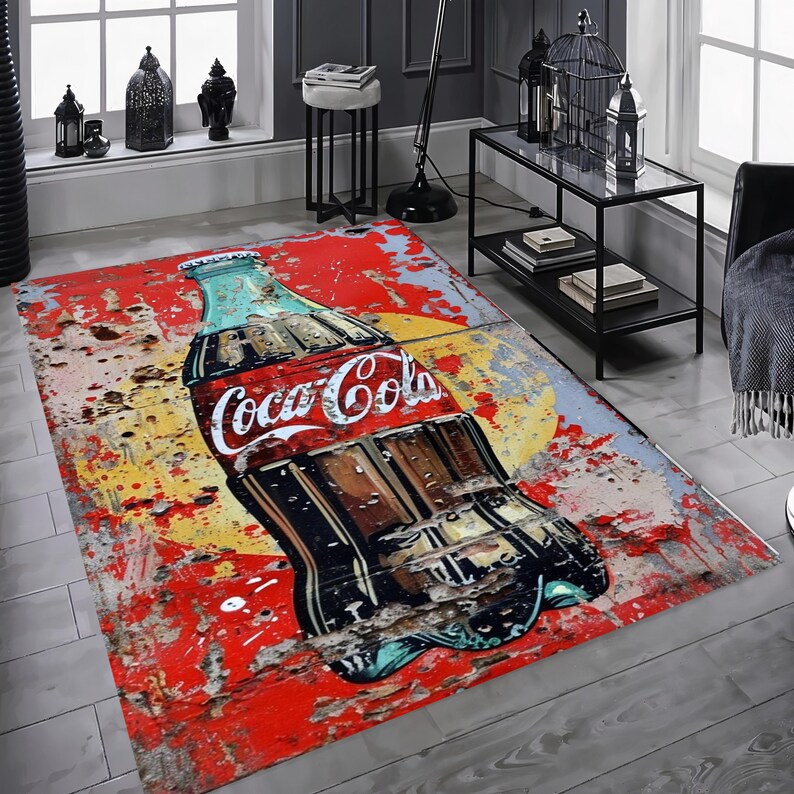 Coca Cola Rug,cola Bottle Rug,coca Cola Decor,retro Rug ,ice Coke,rugs ...