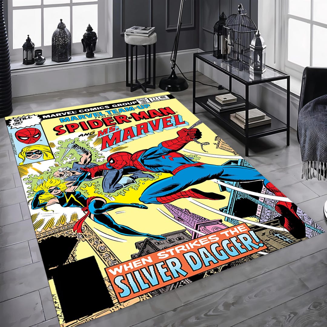 Spider-man Rug, Marvel Comic Rug, Retro Comic Carpet, Superhero Room ...