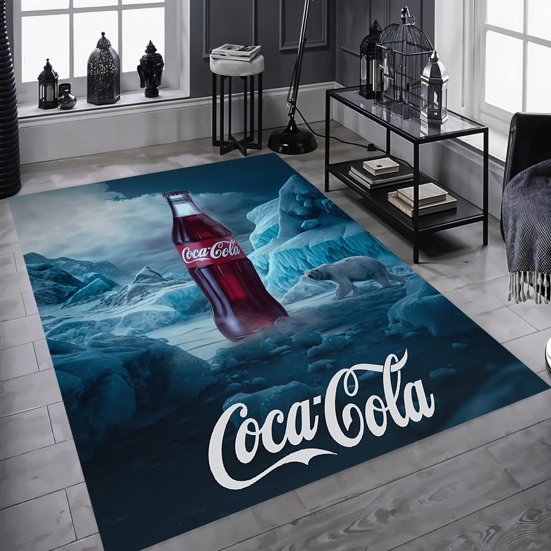 Coca Cola Rug,blue Rug,cola Bottle Rug,coca Cola Decor,retro Rug ,ice ...