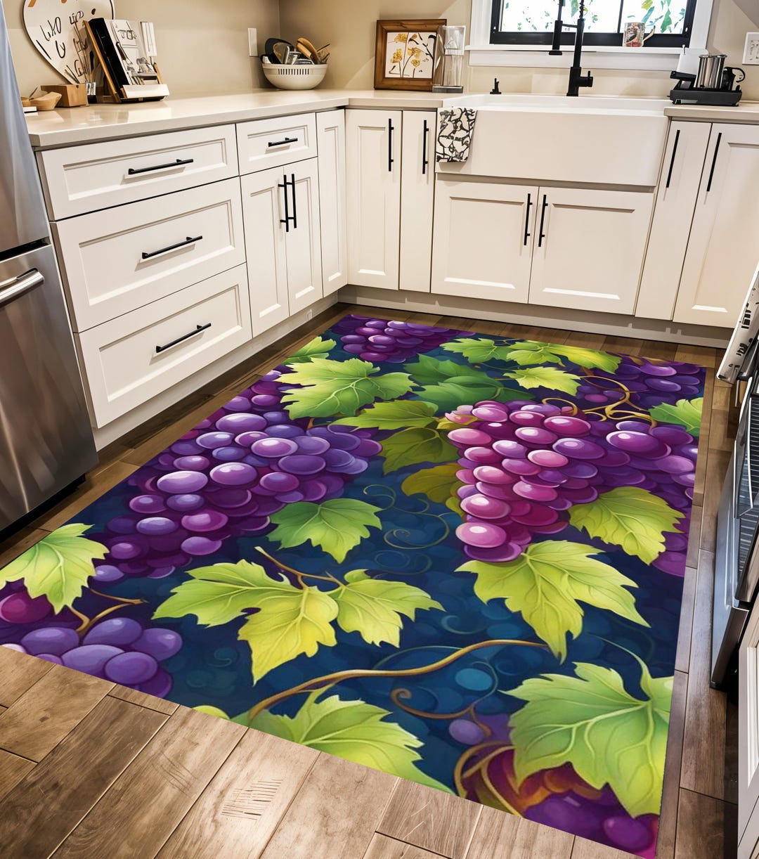 Cook Area Rug,purple Decor,grape Pattern Rug,fruit Themed Rug,kitchen ...