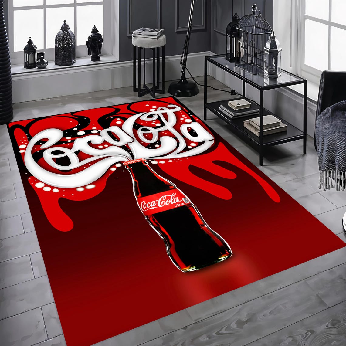 Coca Cola Rug,cola Bottle Rug,coca Cola Decor,red Rug ,ice Coke,rugs ...