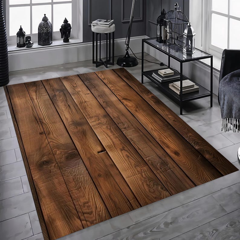 Wood Pattern Rug,parquet Pattern Rug,floor Rug,natural Decor,bohemian ...