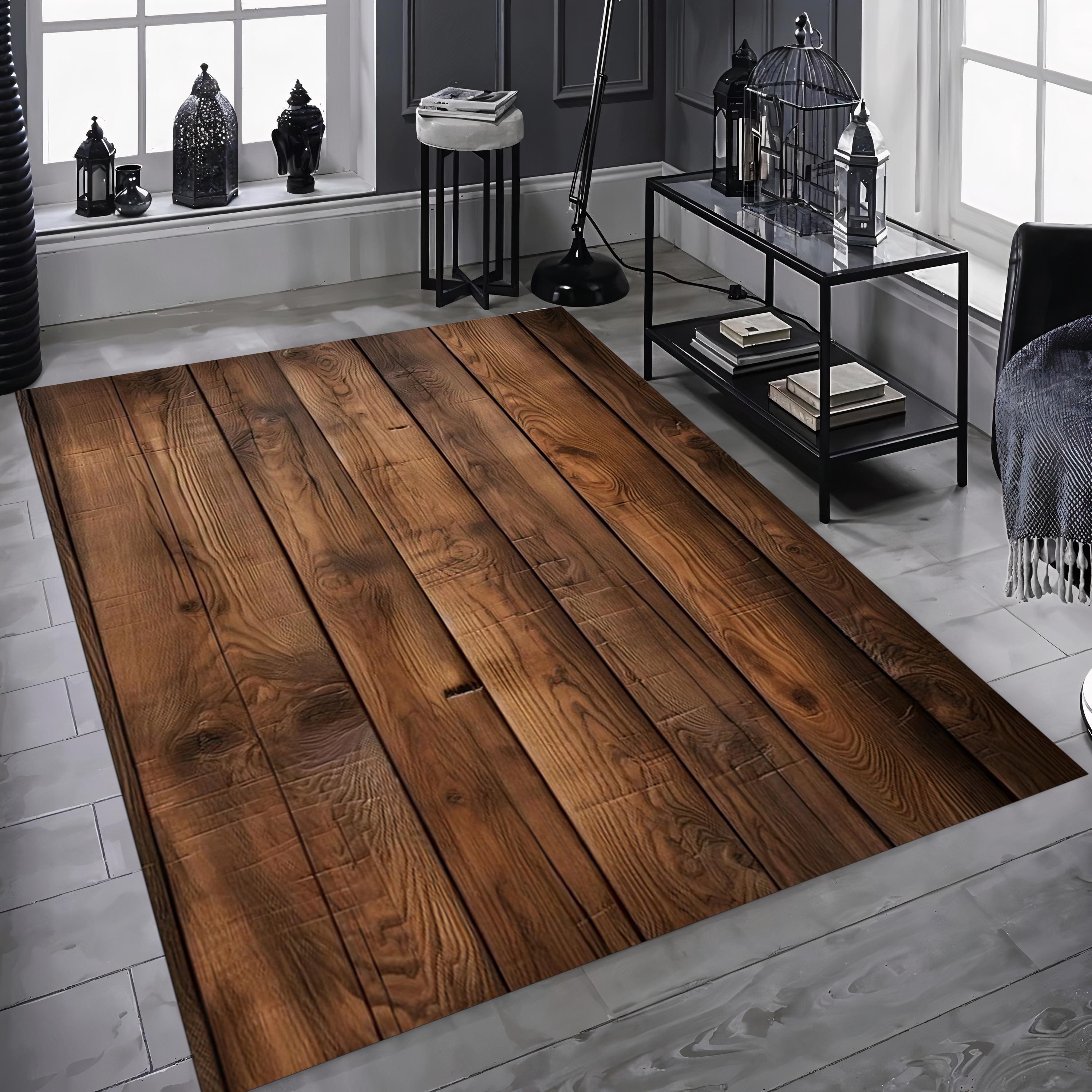 Wood Pattern Rug,parquet Pattern Rug,floor Rug,natural Decor,bohemian ...