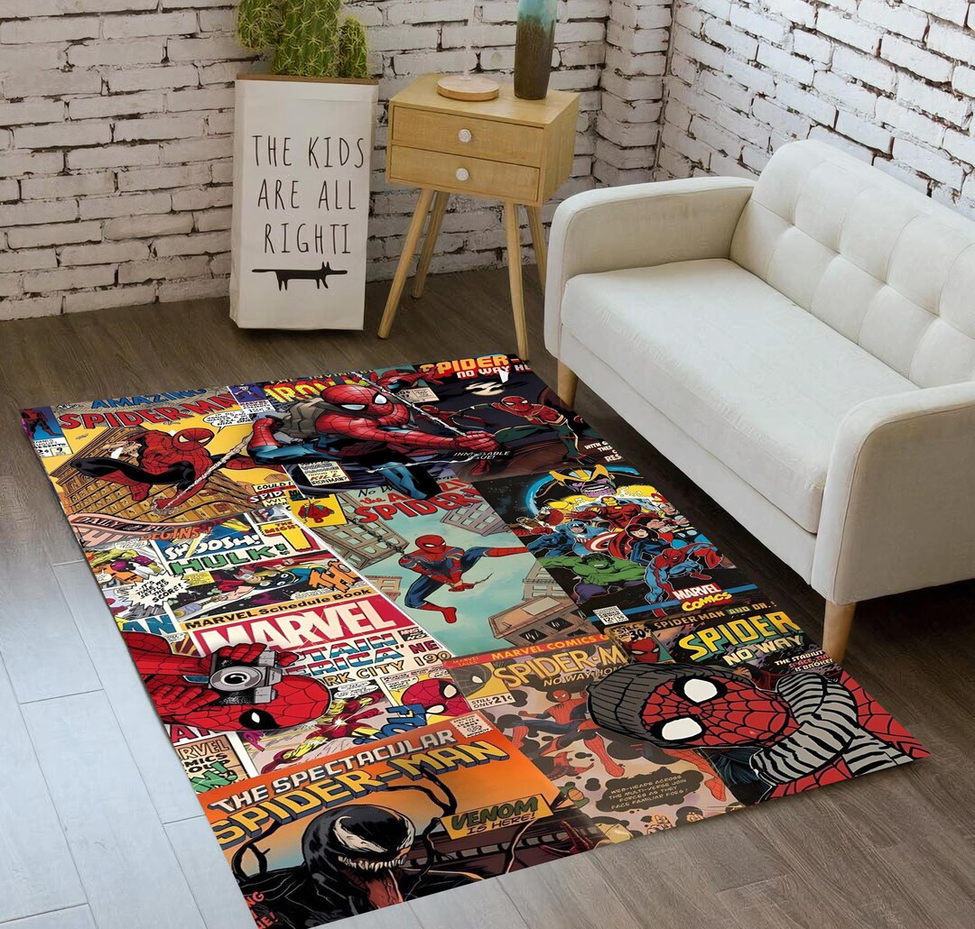Spider Man Rug,super Hero,cool Cartoon Character,amazing Rug,red Rug ...