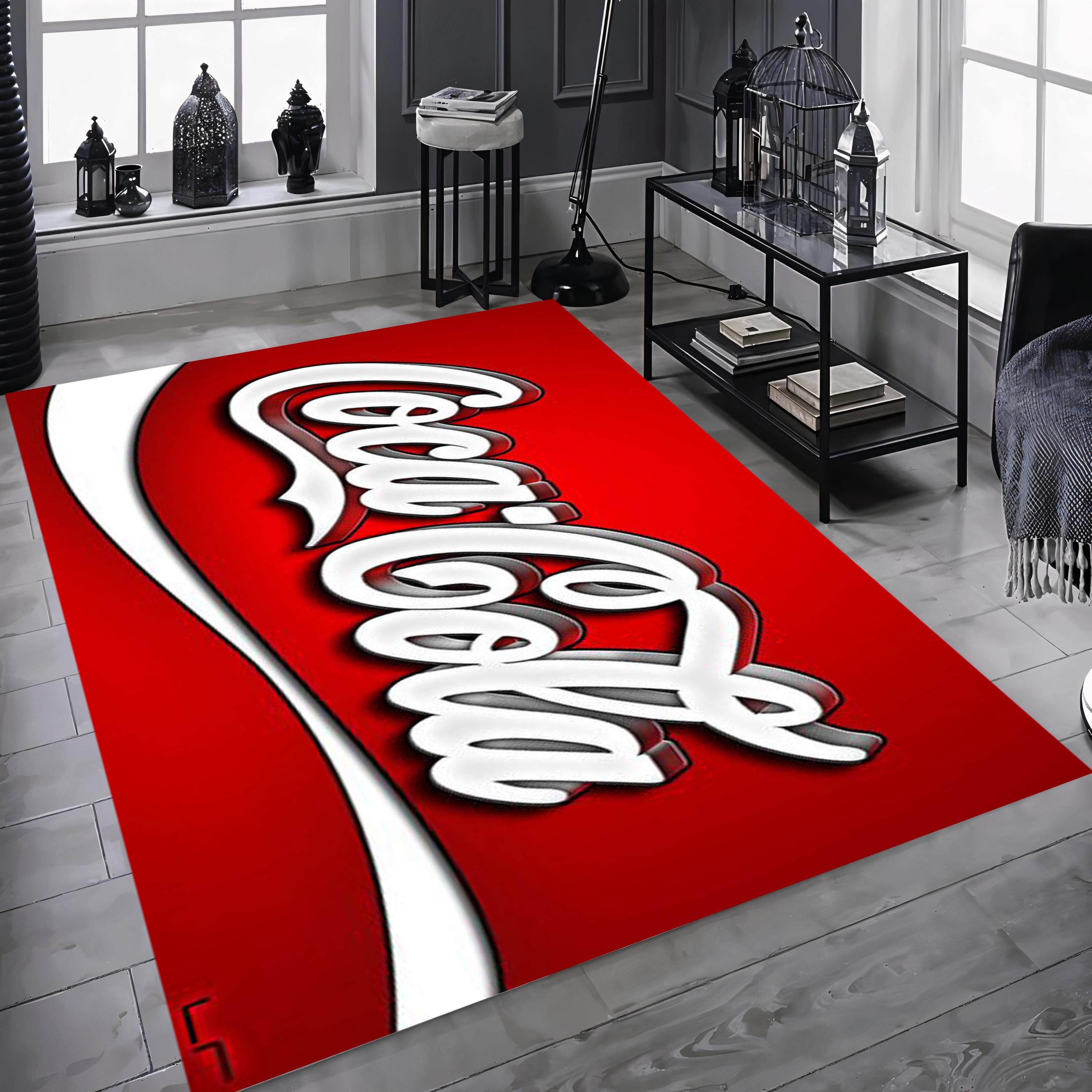Coca Cola Text,coke Rug,coca Cola Decor,drink Pattern Rug,christmas ...