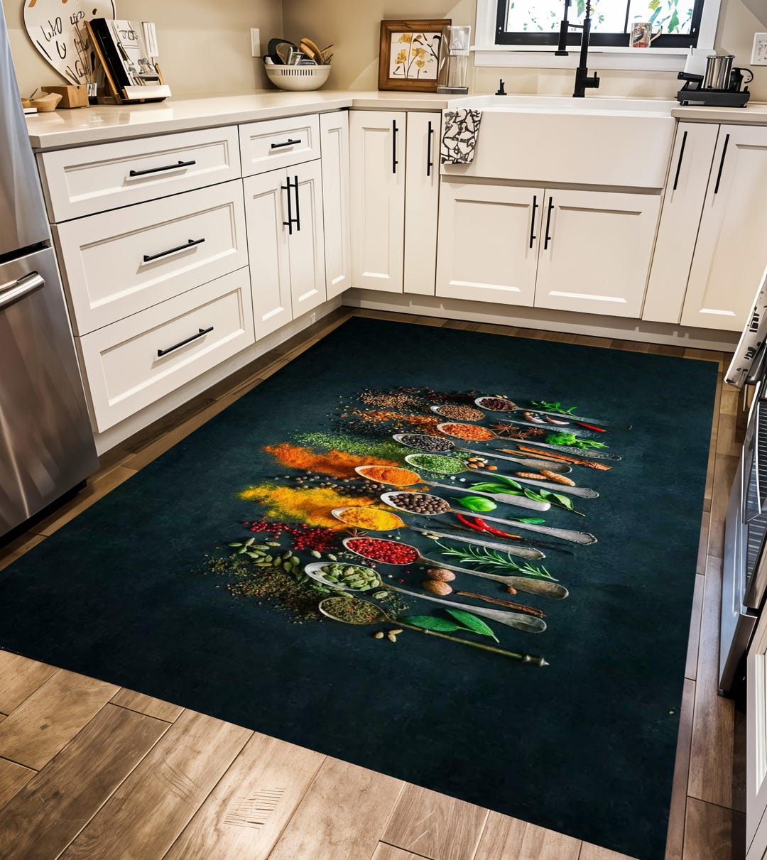 Food Themed Rug,kitchen Rug,spice Pattern Rug,amazing Rug,cook Area Rug ...