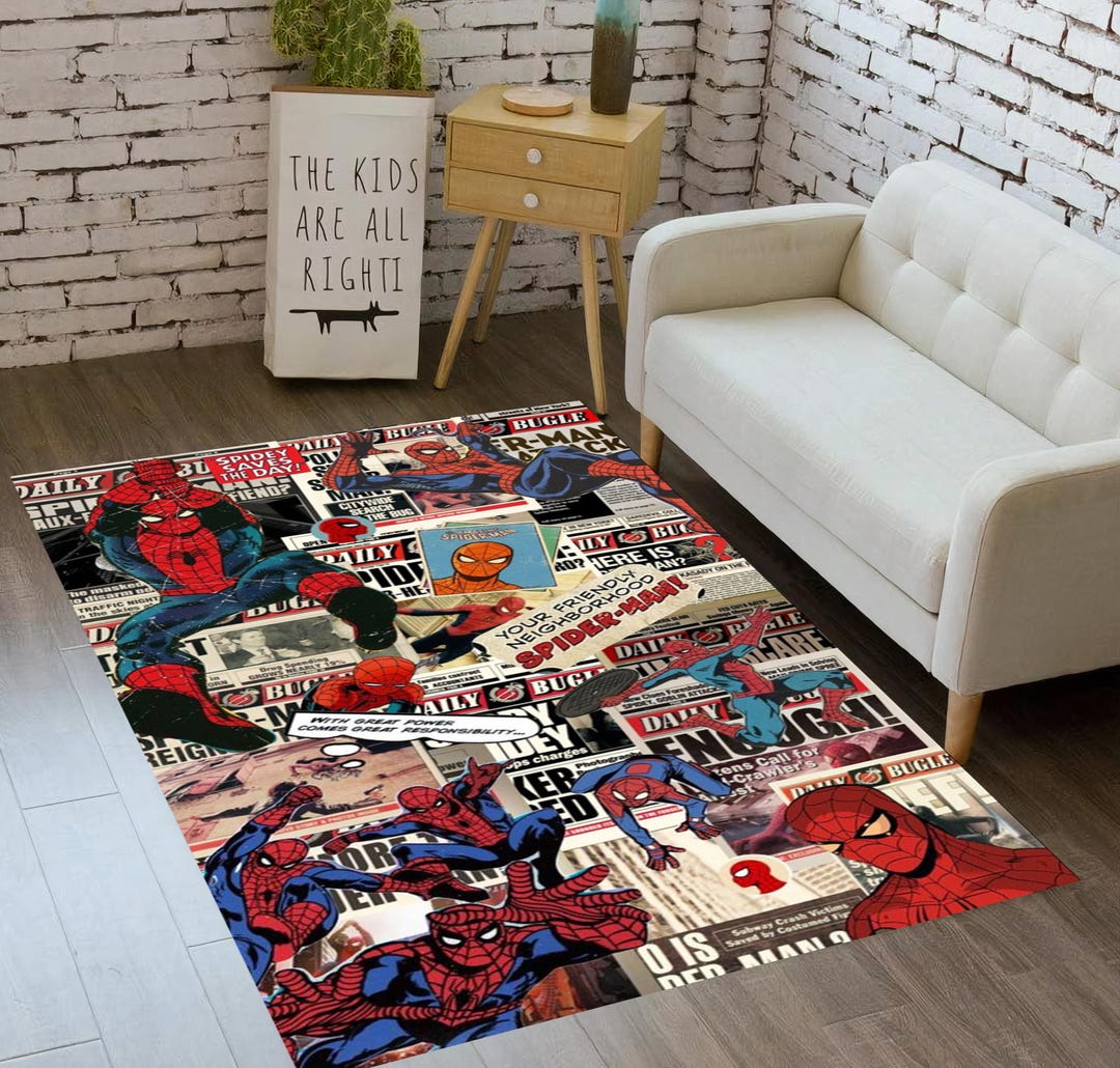 Spider Man Rug,super Hero,cartoon Character,amazing Rug,red Rug,rugs ...