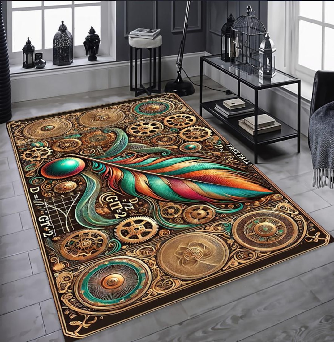 Feather Rug: Steampunk Potion Pattern, Bedroom Living Room Decor - Etsy