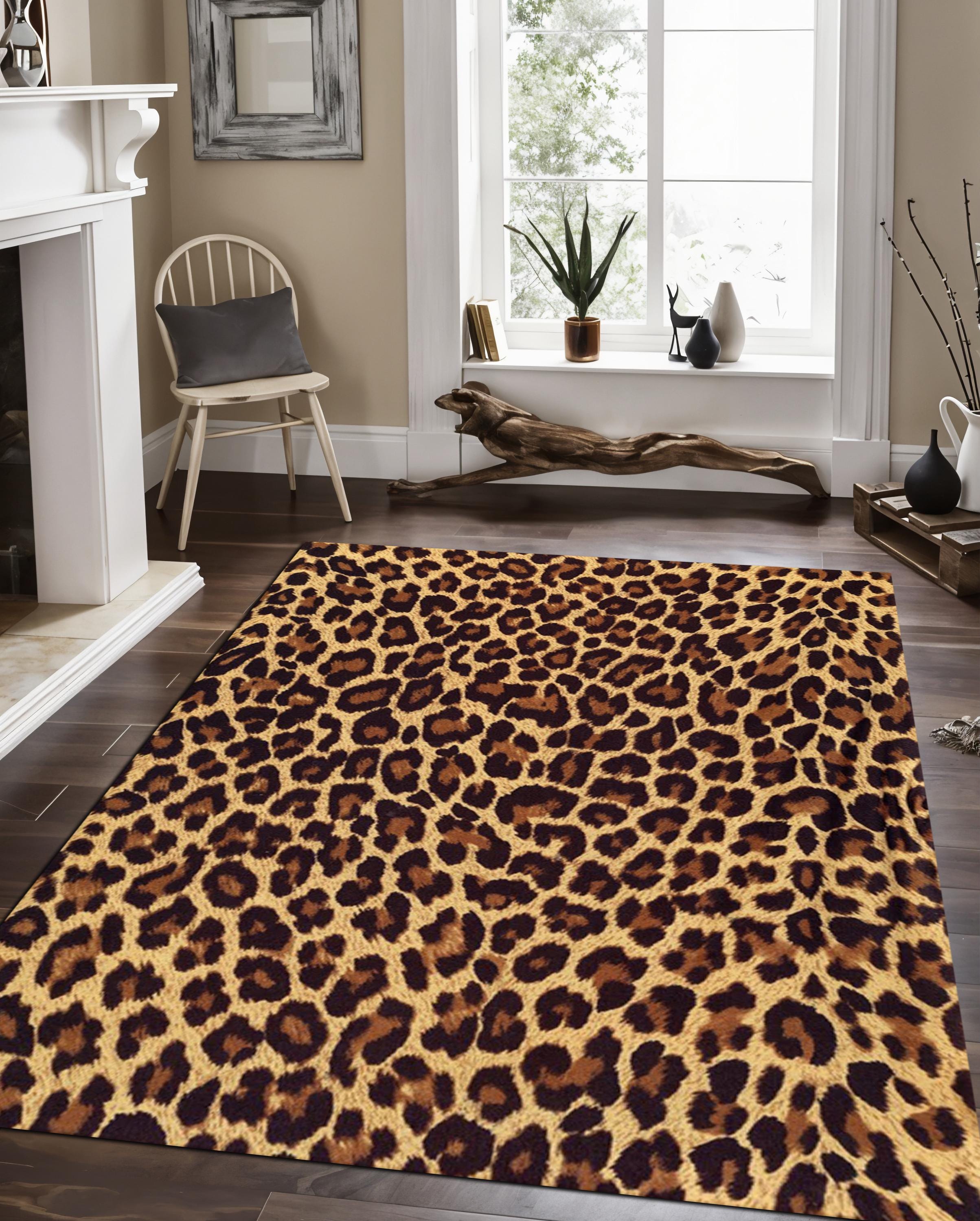 Leopard Rug,animal Pattern Rug,leopar Rug,brown Rug,rugs for Livingroom ...