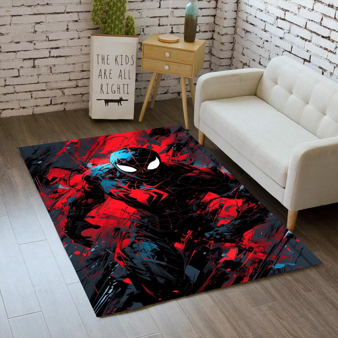 Spider Man Rug,super Hero,cool Cartoon Character,amazing Rug,red Rug ...