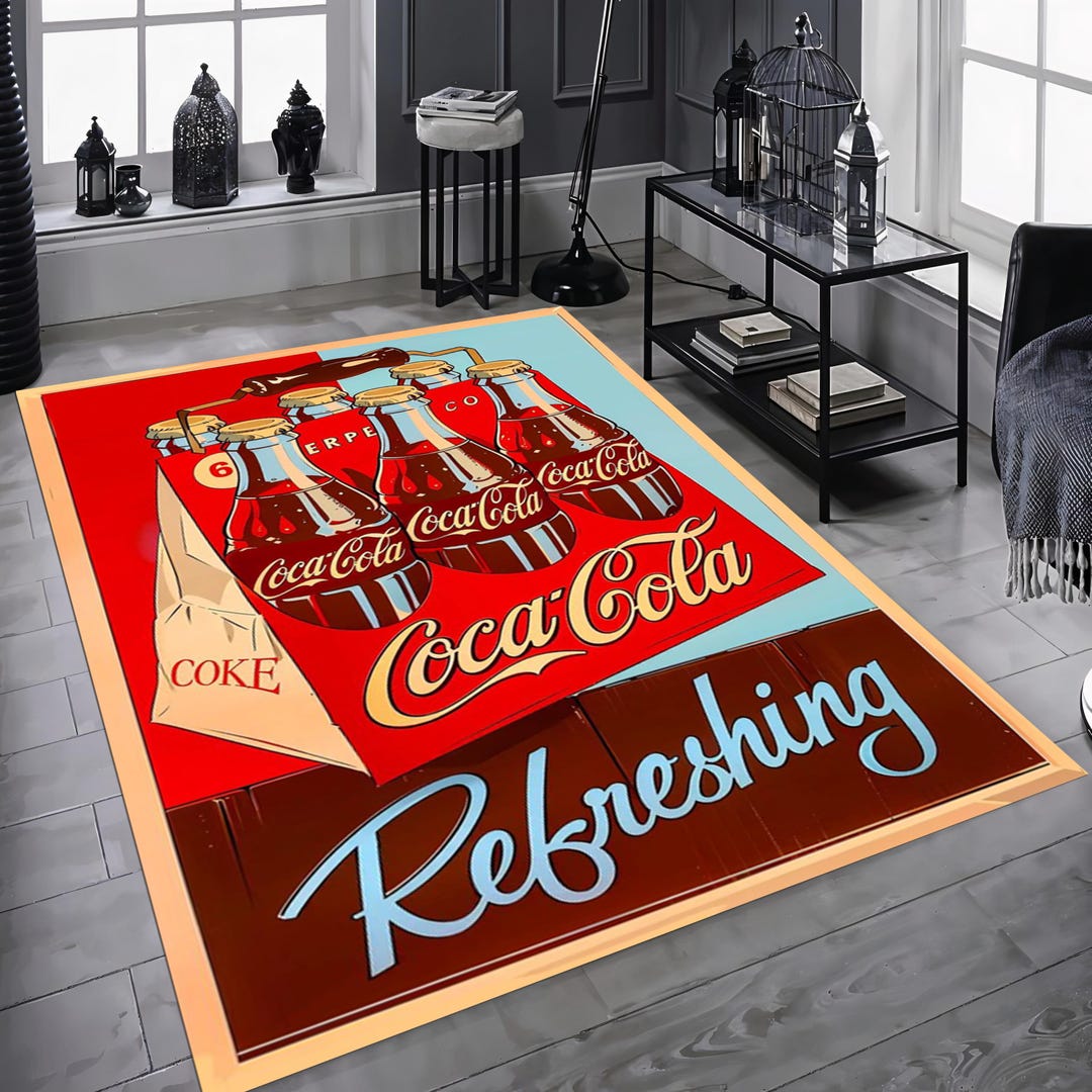Coca Cola Rug,cola Bottle Rug,coca Cola Decor,nostalgic Rug ,ice Coke ...
