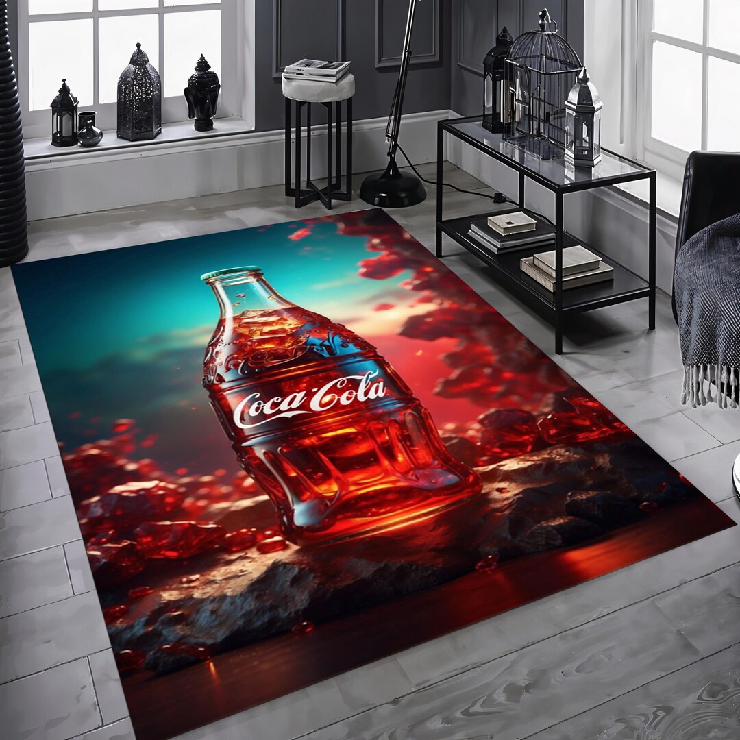 Coca Cola Bottle Rug: Drink Themed Kitchen Decor - Etsy