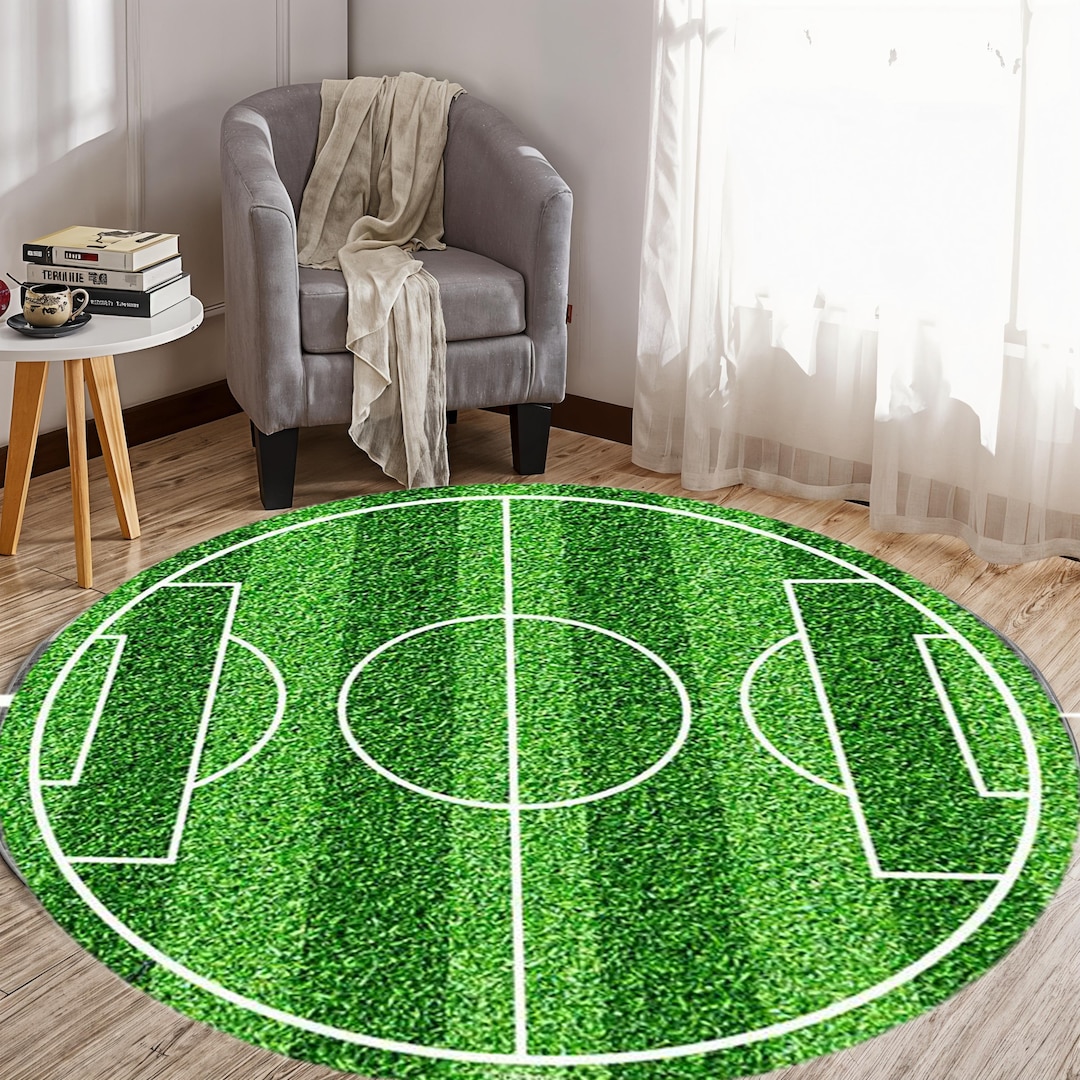 Football Rug,football Lovers Rug,play Rug,green Rug,grass Pattern Rug ...
