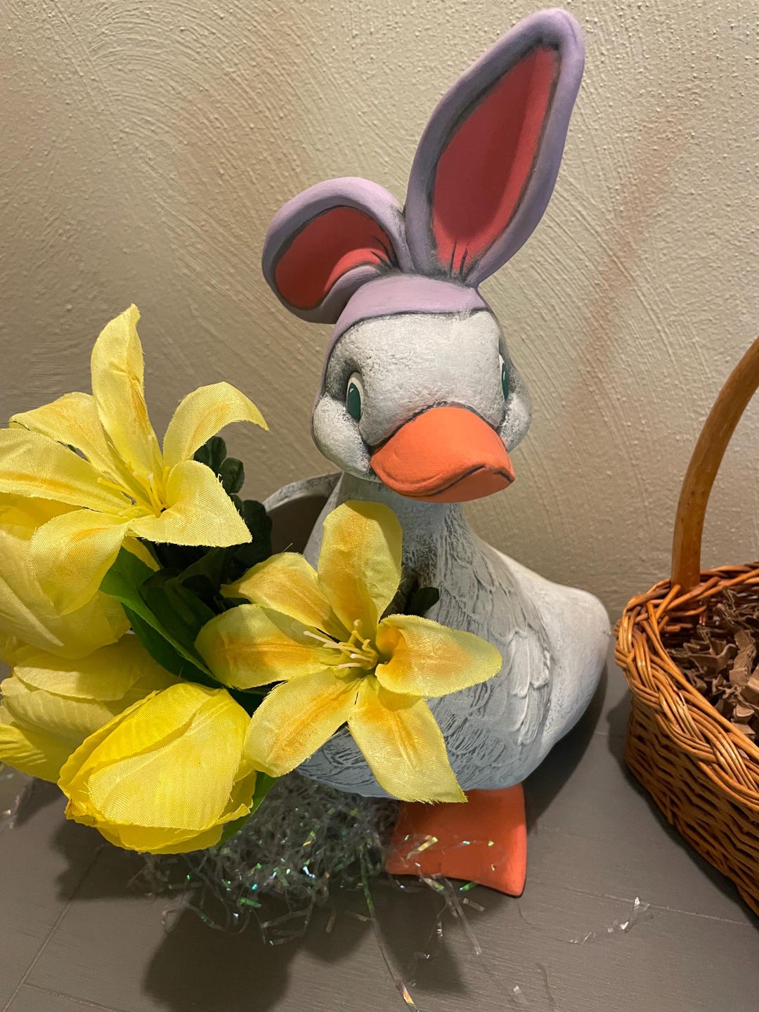 Ceramic Duck Wearing a Bunny Disguise Easter Vase. - Etsy