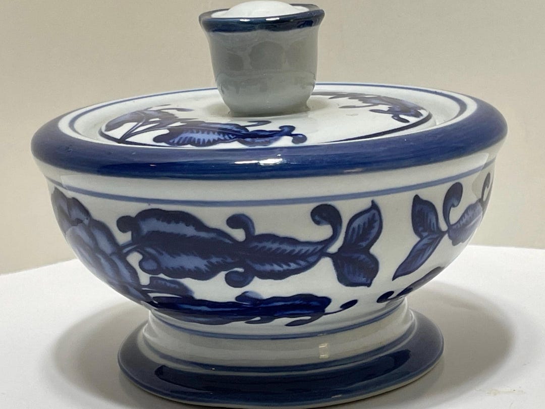 Vintage Bombay Ceramic Blue and White Floral Dish With Lid. - Etsy