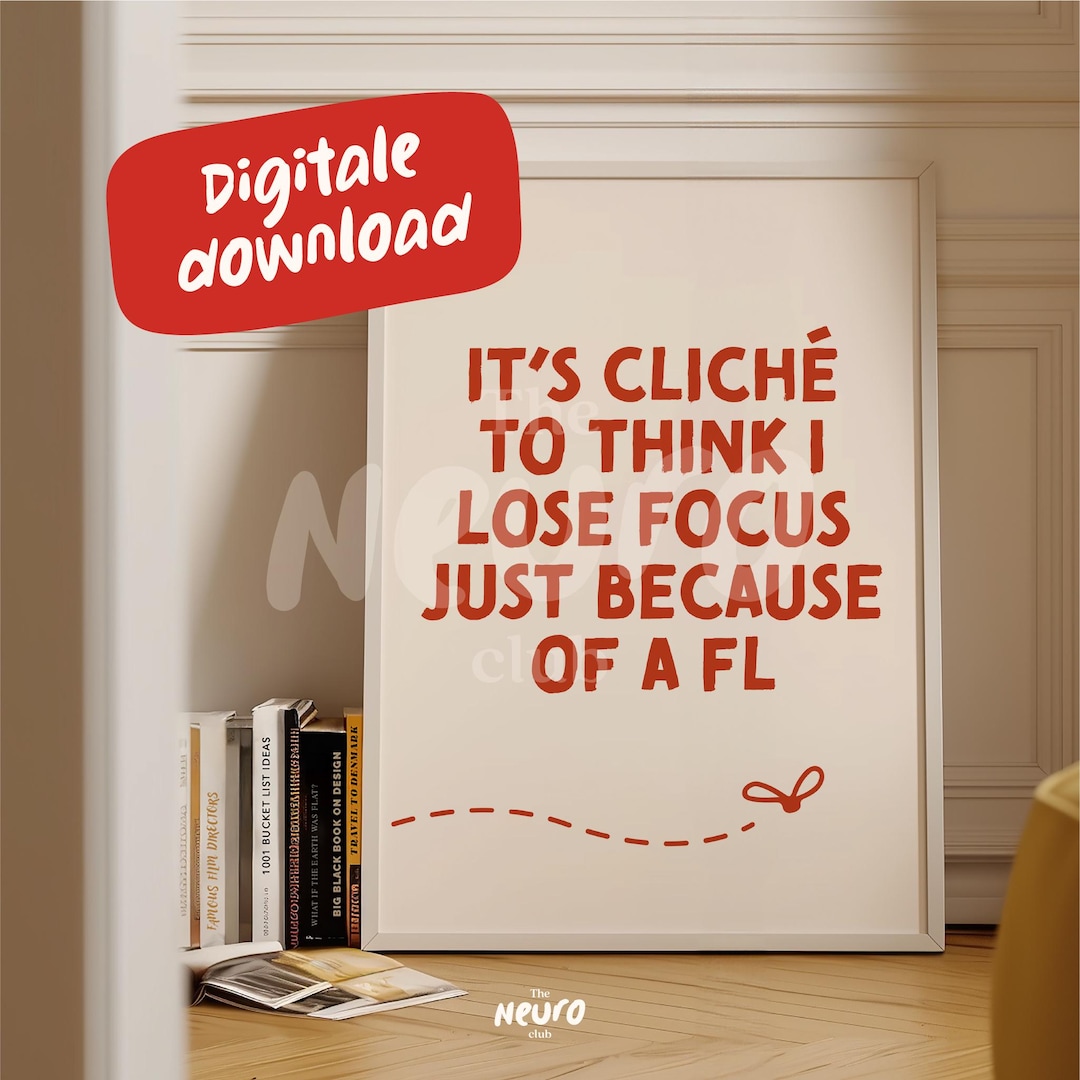 Red ADHD/ADD Poster - Playful Focus Quote Print - Celebrating Different ...