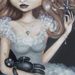 VOODOO DOLL Victorian Big Eye Gothic Voodoo Fairy Stretched CANVAS ...