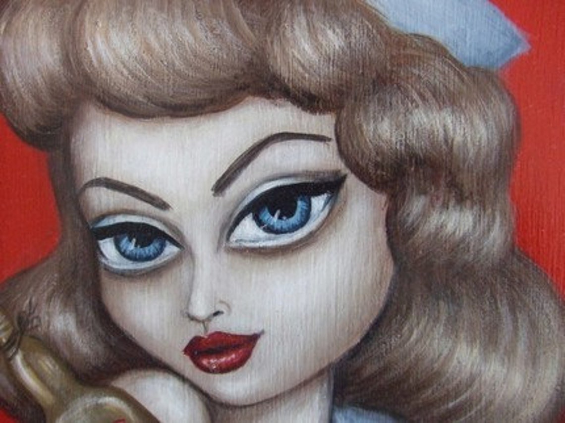 RX Sexy Pin up Blond Nurse Big Eye Lowbrow Gothic Limited - Etsy