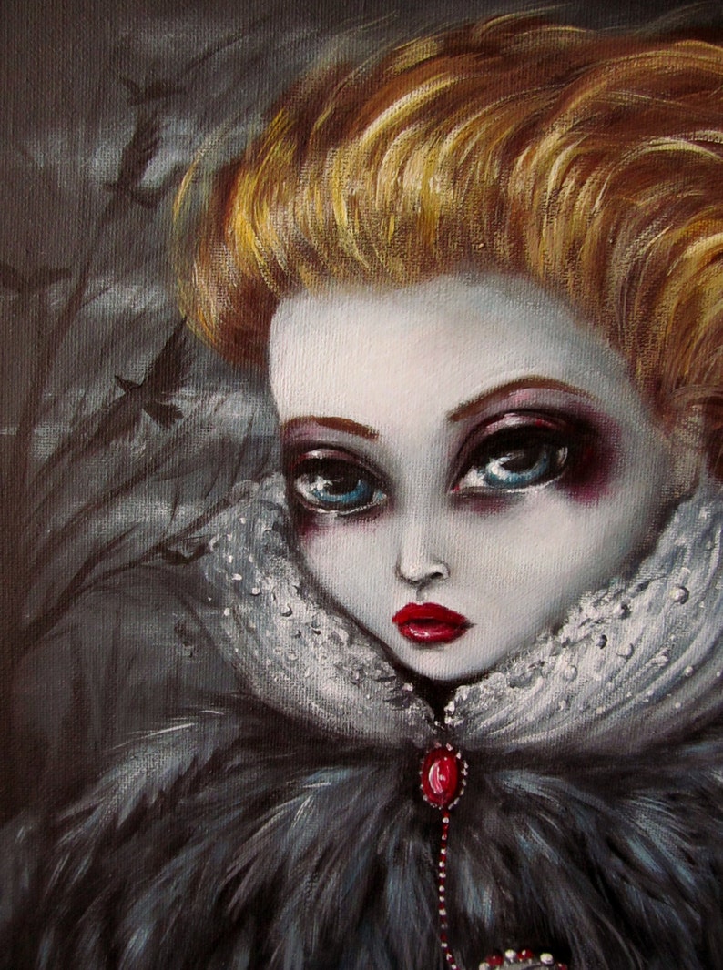 SHE KEPT Their SECRET Big Eye Gothic Raven Queen Giclee Print by Nina ...