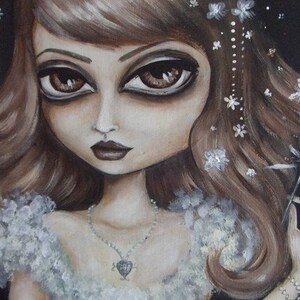 VOODOO DOLL Victorian Big Eye Gothic Voodoo Fairy Stretched CANVAS ...