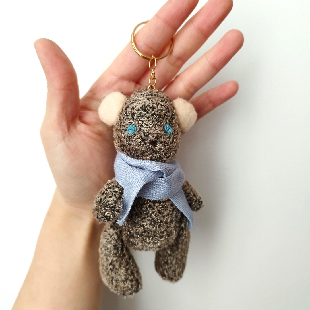 Bear Keychain, Small Handmade Teddy Bear, Gift Idea, Small Keychain ...
